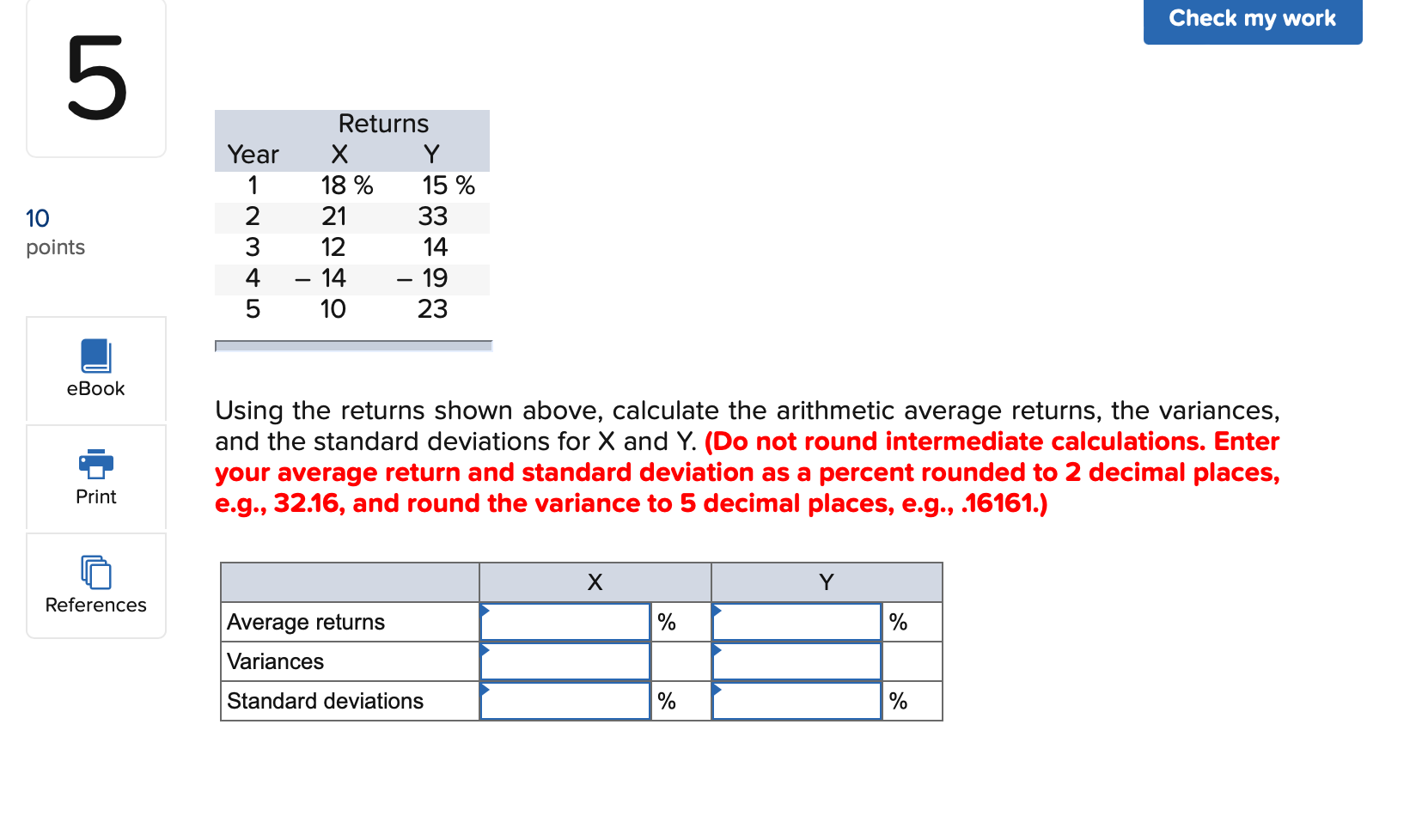 Solved 5 10 points eBook Print References Check my work | Chegg.com