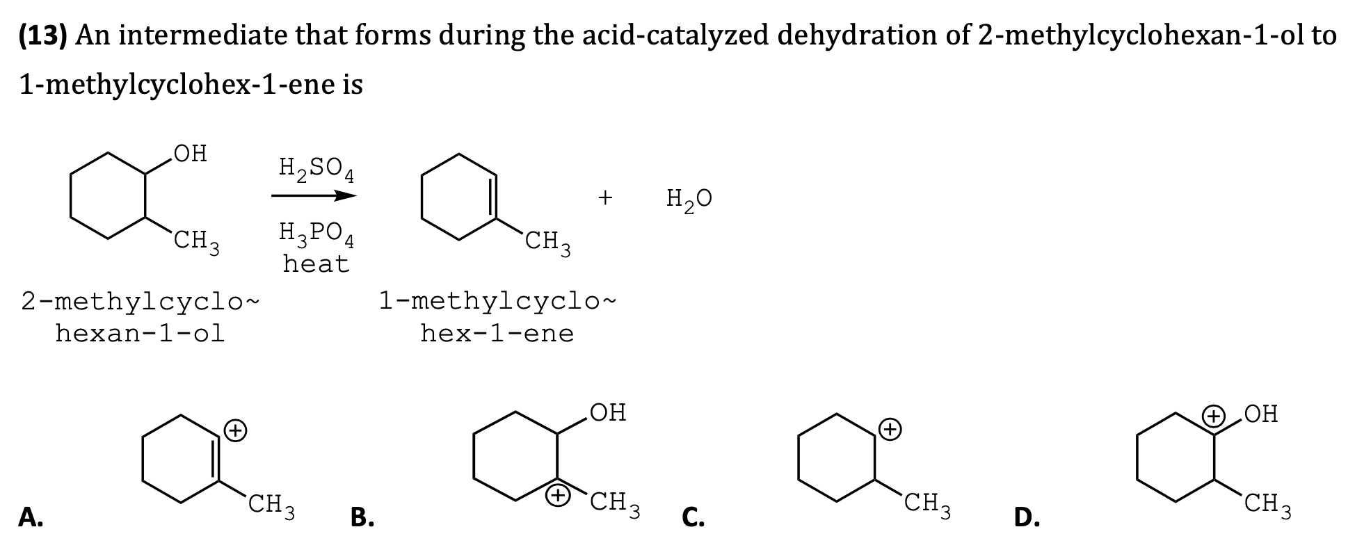 Solved (13) An intermediate that forms during the | Chegg.com