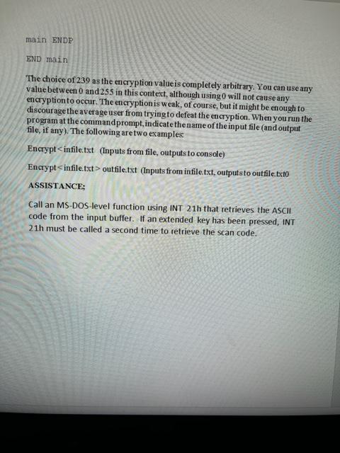 Solved The following program (Encrypt.asm) reads each | Chegg.com