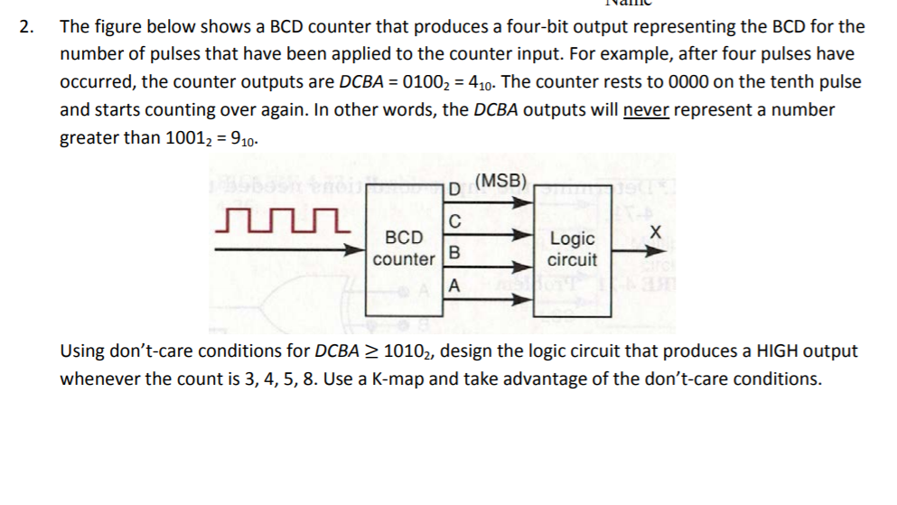 Solved The figure below shows a BCD counter that produces a | Chegg.com