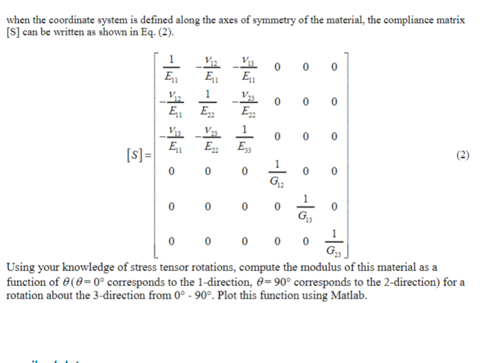 Problem 3: For a generally orthotropic material that | Chegg.com