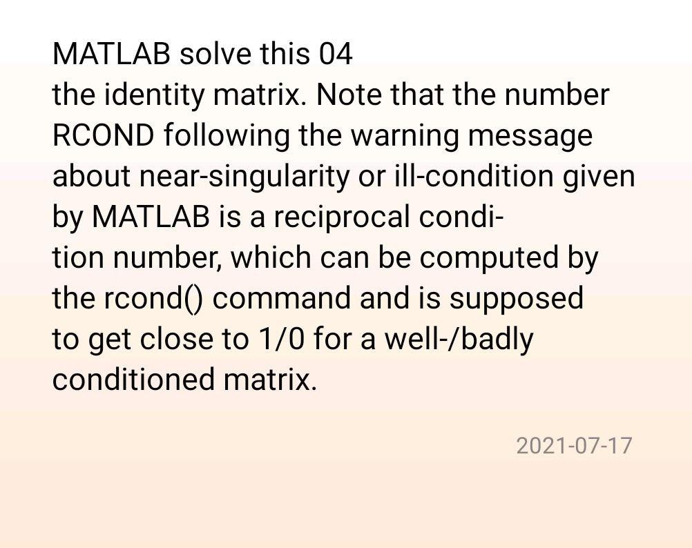 MATLAB solve this 04 the identity matrix. Note that | Chegg.com