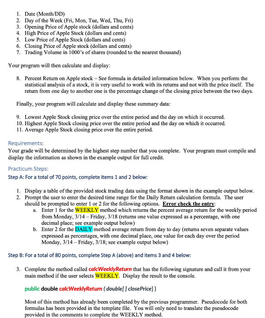 Solved Java arrays and methods (Most of the codes are | Chegg.com
