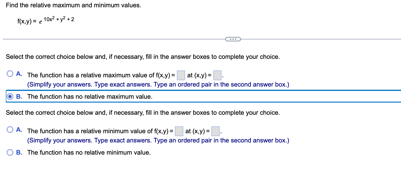 Solved Find The Relative Maximum And Minimum Values F X Y