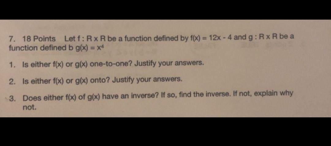 Solved - 7. 18 Points Let f: RxR be a function defined by | Chegg.com