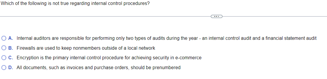 Solved Which of the following is not true regarding internal | Chegg.com