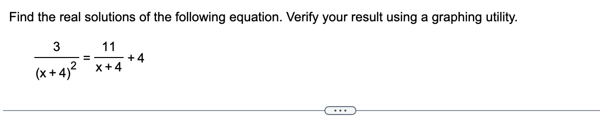 Solved Find the real solutions of the following equation. | Chegg.com