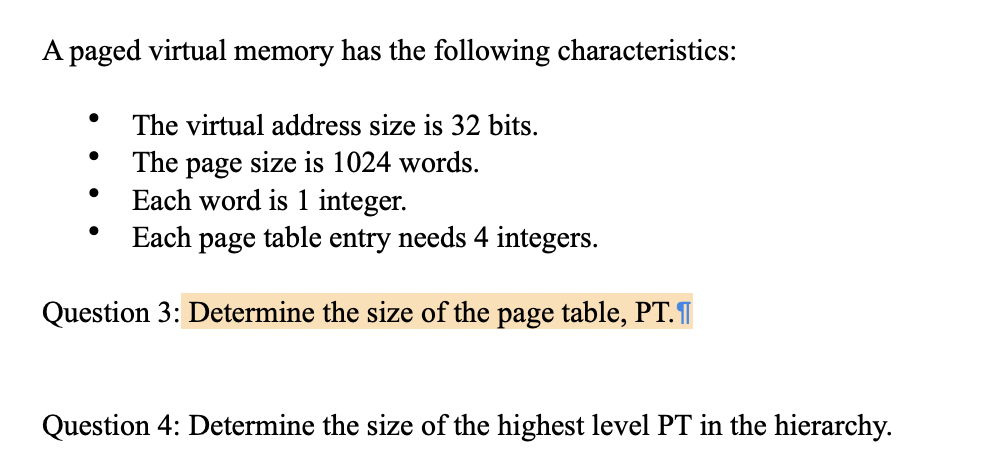 Solved A paged virtual memory has the following | Chegg.com