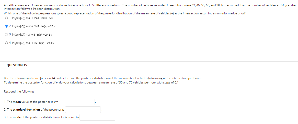 Solved A traffic survey at an intersection was conducted | Chegg.com