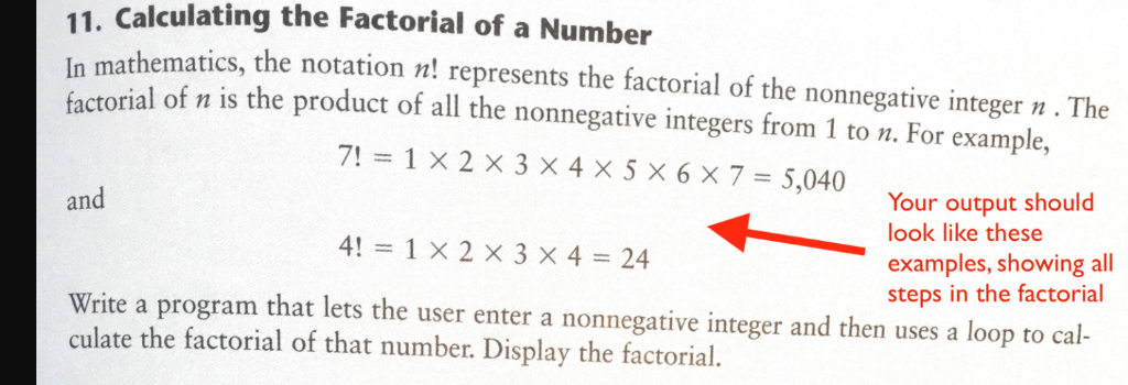 Solved 11. Calculating the Factorial of a Ia mathematics, | Chegg.com