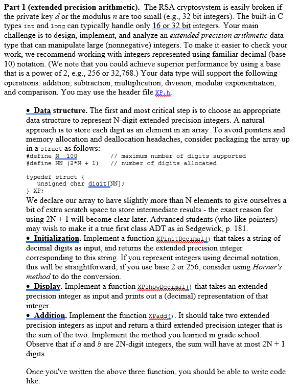 Solved ecure Overview. Write a program to implement the RSA | Chegg.com