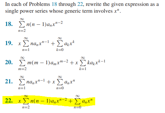 Solved In each of Problems 18 through 22, rewrite the given | Chegg.com