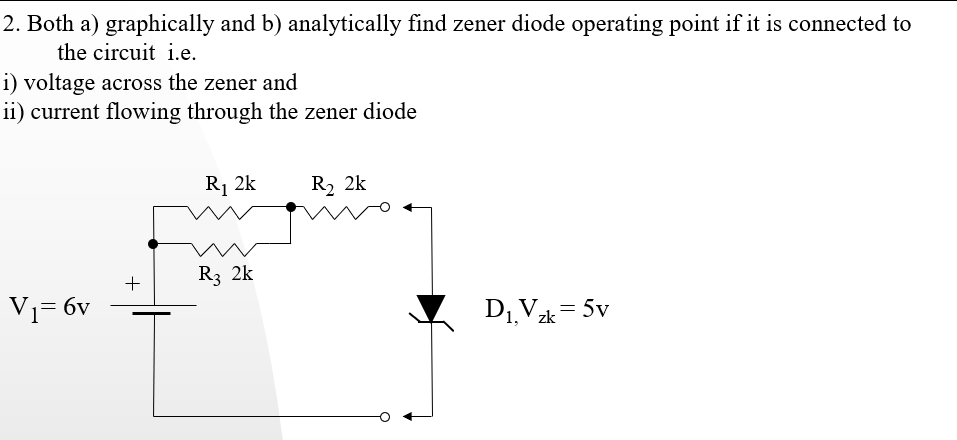 Solved 2. Both a) graphically and b) analytically find zener | Chegg.com