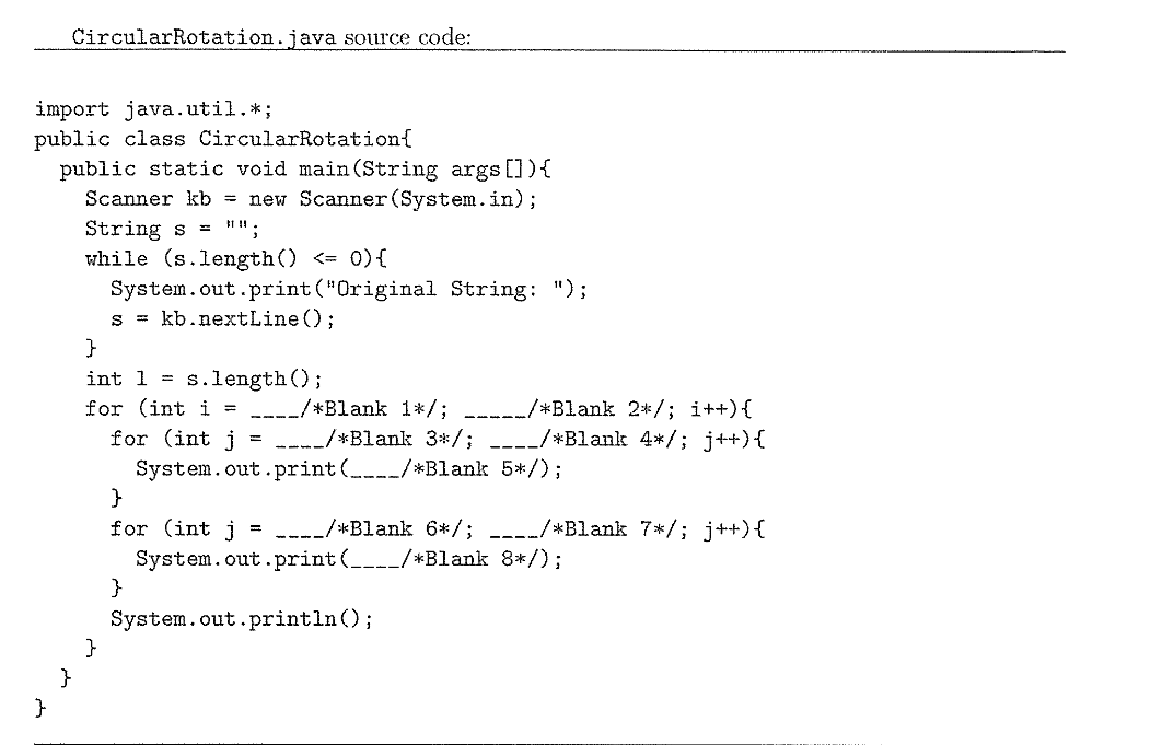 Solved A string b is a "circular rotation" of String a if | Chegg.com
