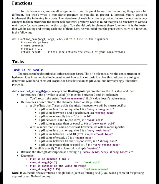 Solved Functions In this homework, and on all assignments | Chegg.com