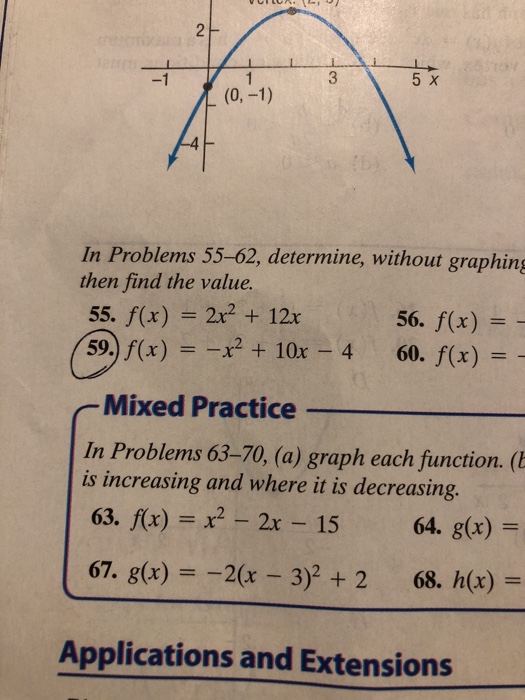 Solved 59 Determine Without Graphing Whether 