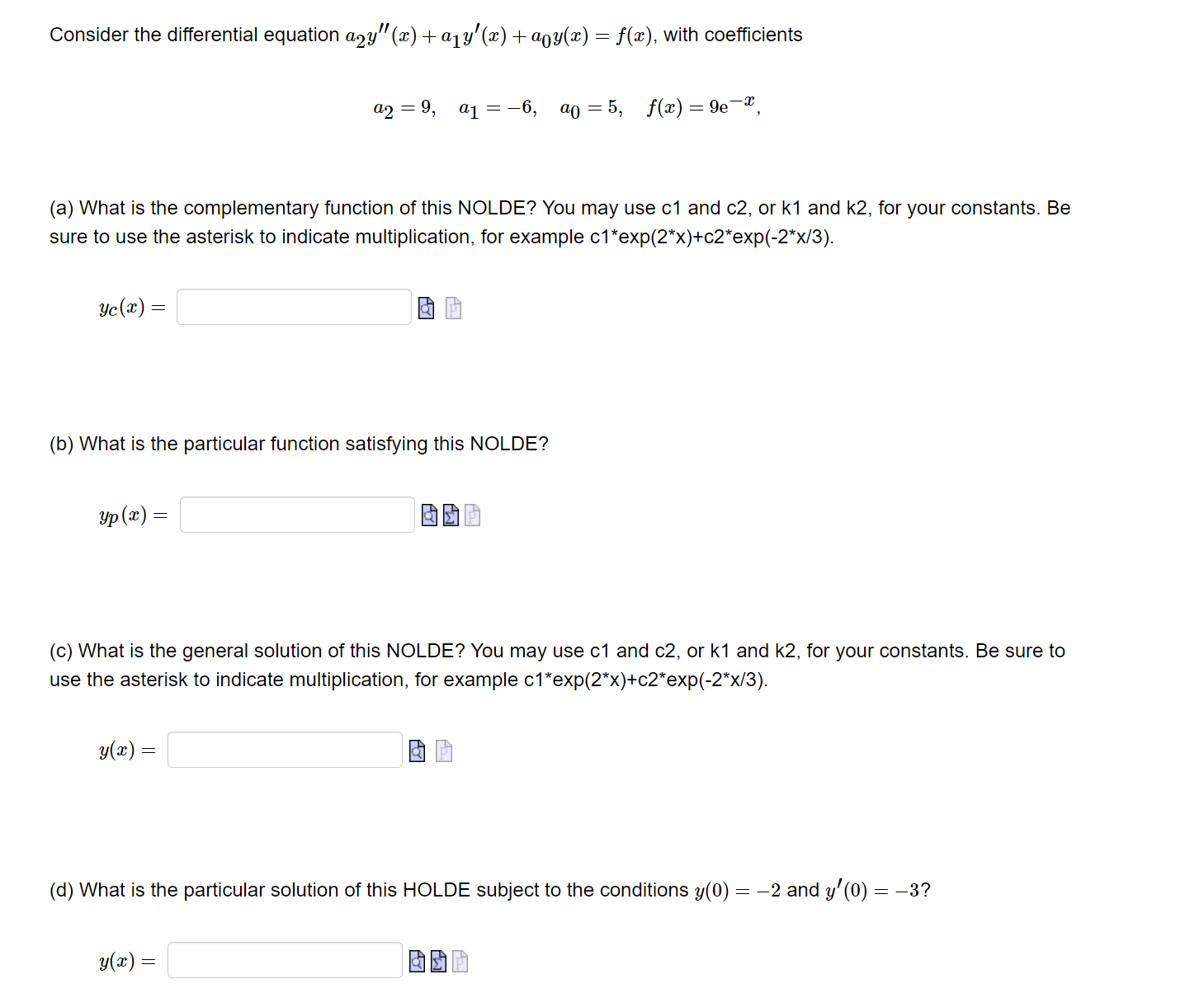 Solved Consider the differential equation | Chegg.com