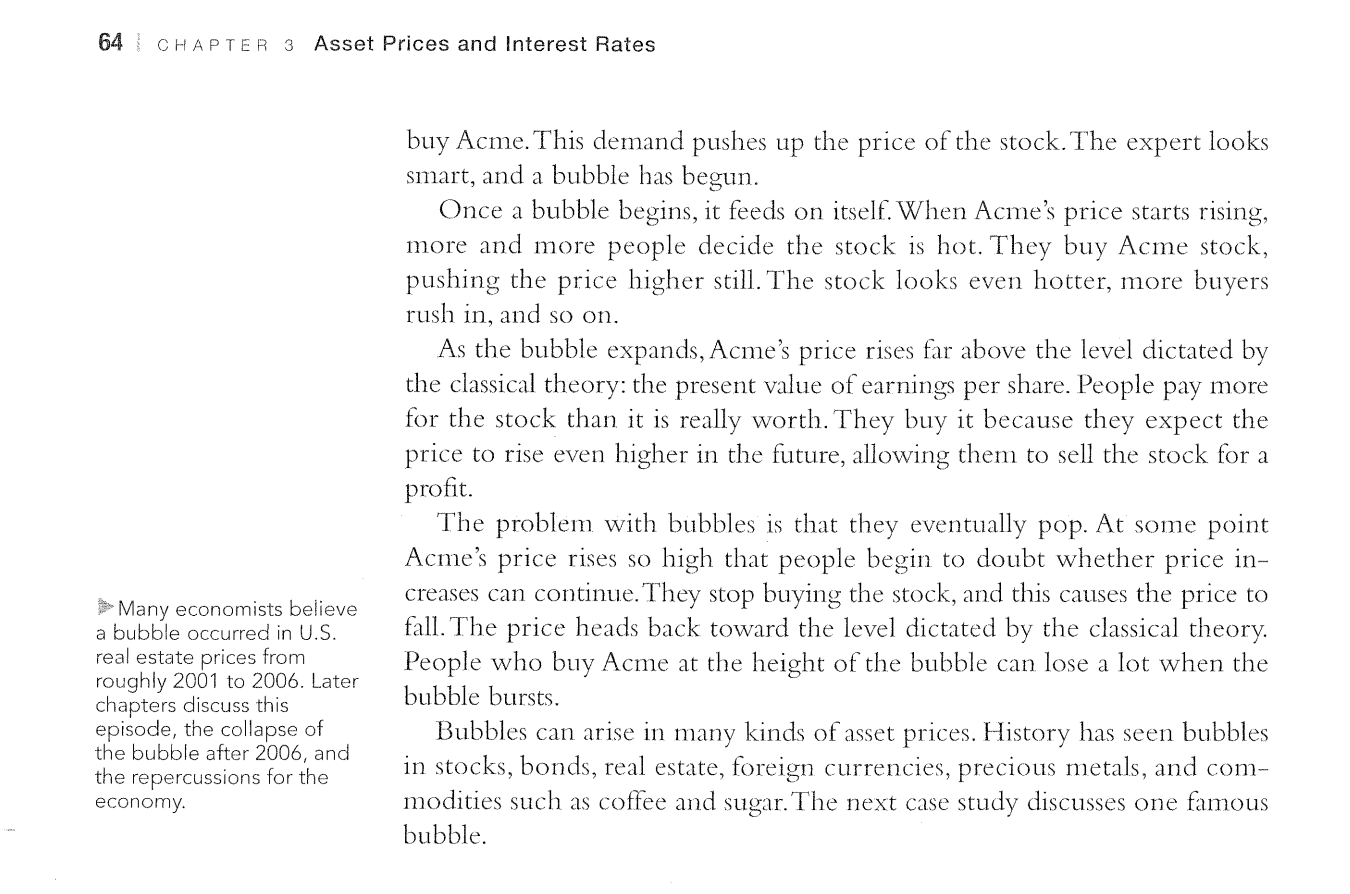 Solved This is based on the reading “Asset Price Bubbles,” | Chegg.com