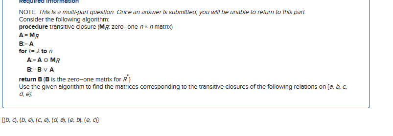 Solved Required Information NOTE: This is a multi-part | Chegg.com
