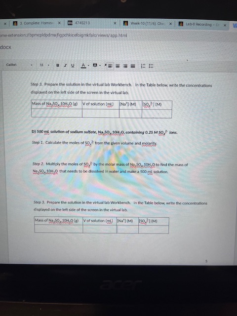 Solved A) 100 mL solution of sodium chloride, NaCl, | Chegg.com
