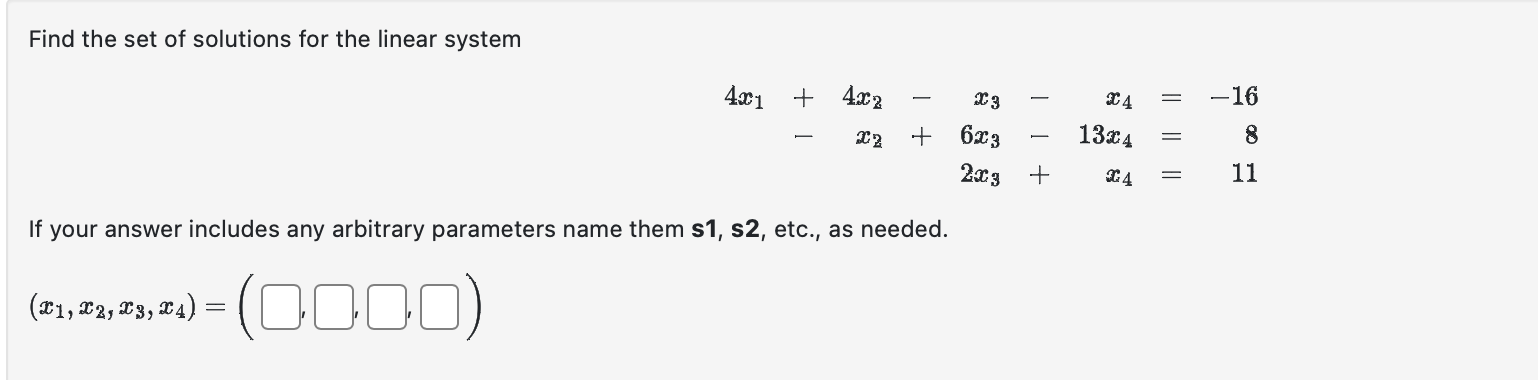 Solved Find the set of solutions for the linear | Chegg.com