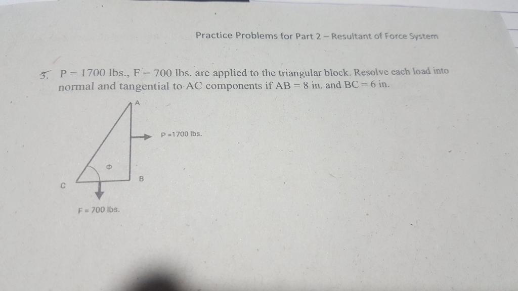 Solved Practice Problems for Part 2 - Resultant of Force T. | Chegg.com