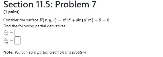 Solved Section 11.5: Problem 7(1 ﻿point)Consider the surface | Chegg.com