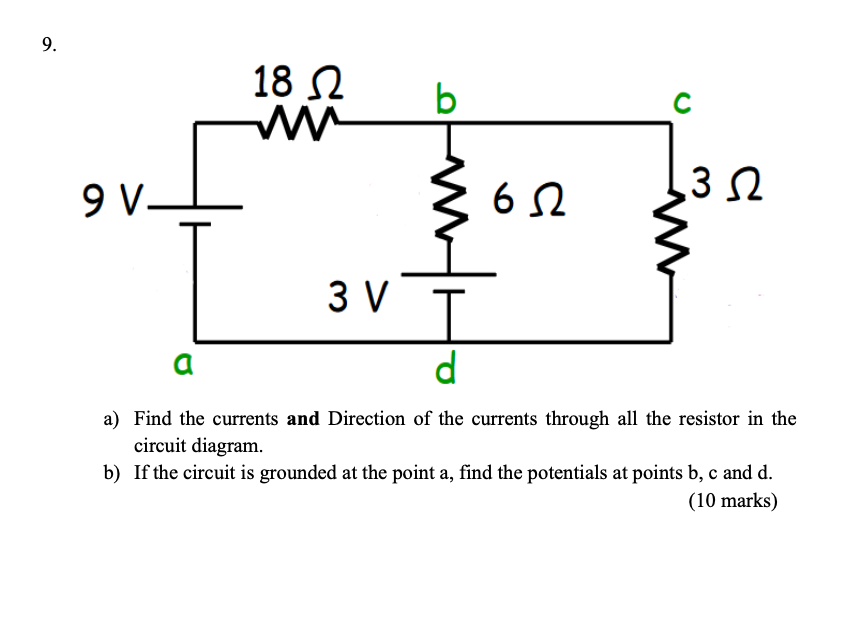 Solved a) Find the currents and Direction of the currents | Chegg.com