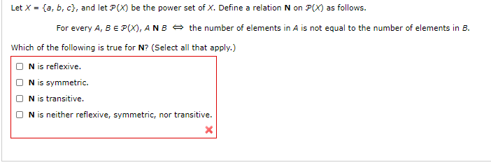 Solved Let X = {a,b,c}, and let P(X) be the power set of X. | Chegg.com