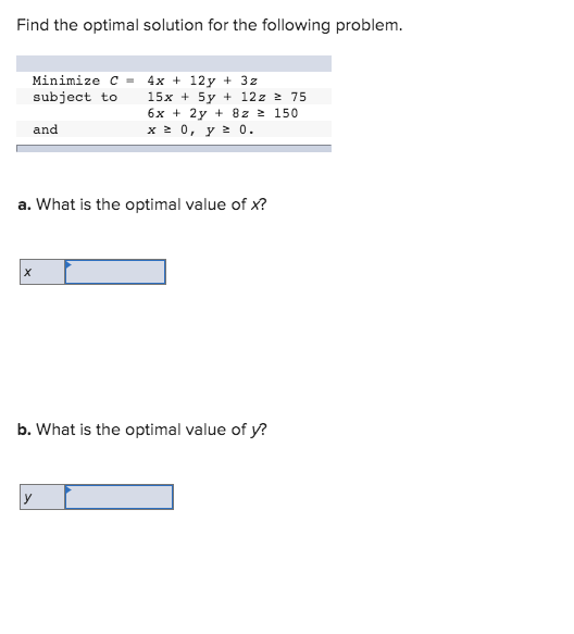 Solved Find the optimal solution for the following problem. | Chegg.com