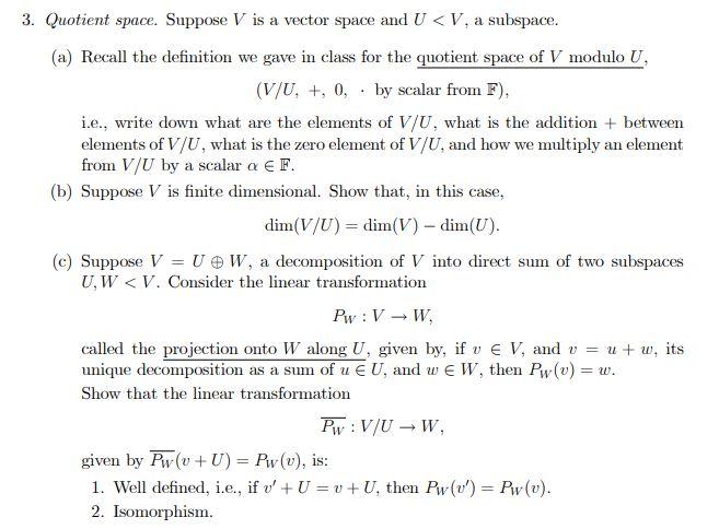 Solved I am new to Quotient Spaces and Vector Fields and was | Chegg.com
