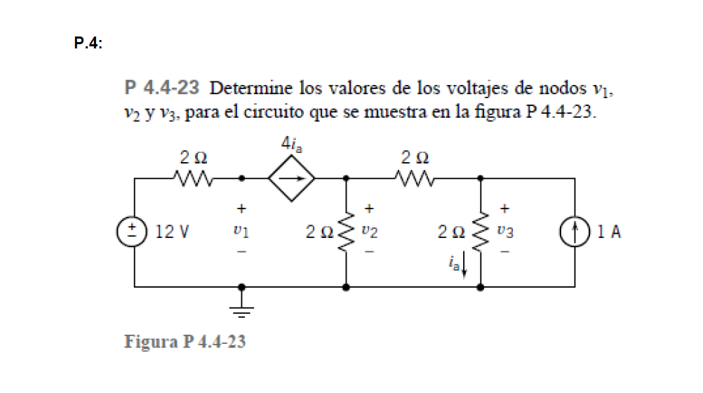 Solved P 4.4-23 Determine los valores de los voltajes de | Chegg.com
