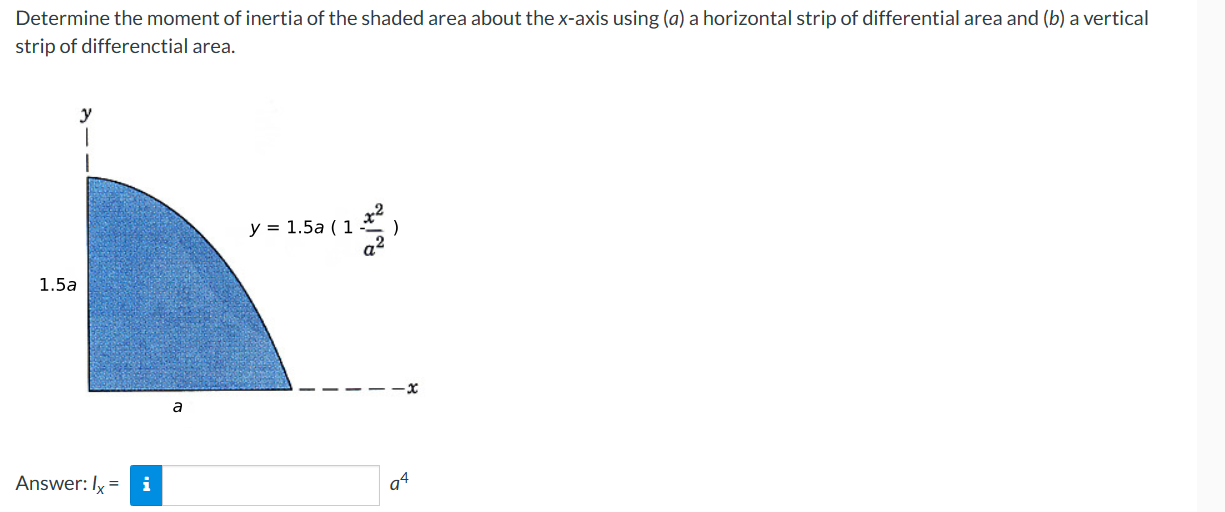 Solved Determine the moment of inertia of the shaded area | Chegg.com