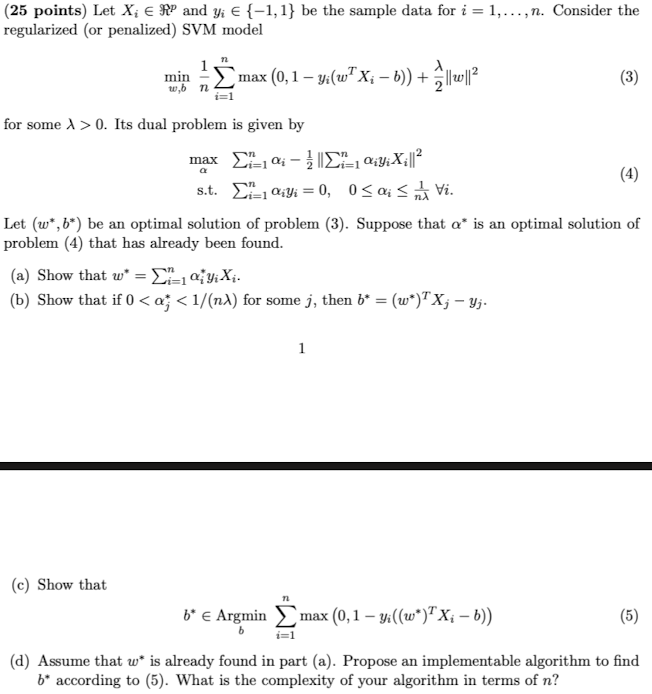 Solved (25 points) Let Xi∈ℜp and yi∈{−1,1} be the sample | Chegg.com