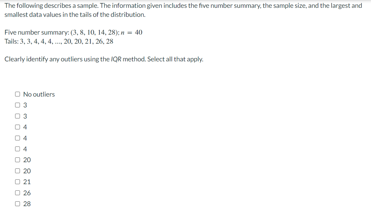 Solved The following describes a sample. The information | Chegg.com