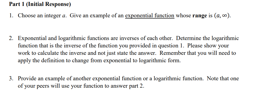 Solved Part 1 (Initial Response) 1. Choose an integer a. | Chegg.com