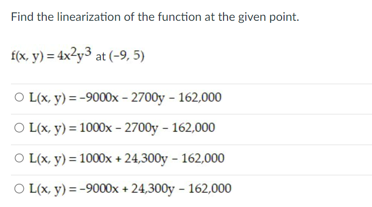 Solved Find The Linearization Of The Function At The Given