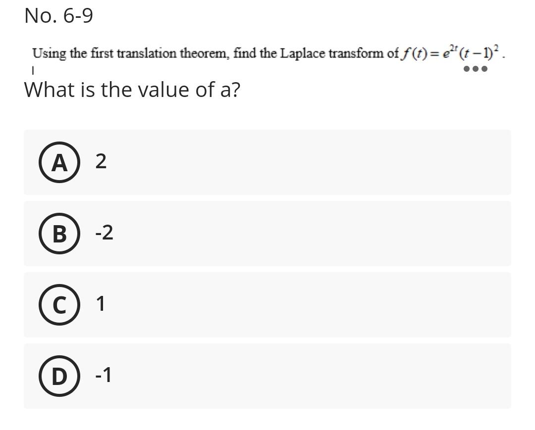 Solved No. 6-9 Using the first translation theorem, find the | Chegg.com