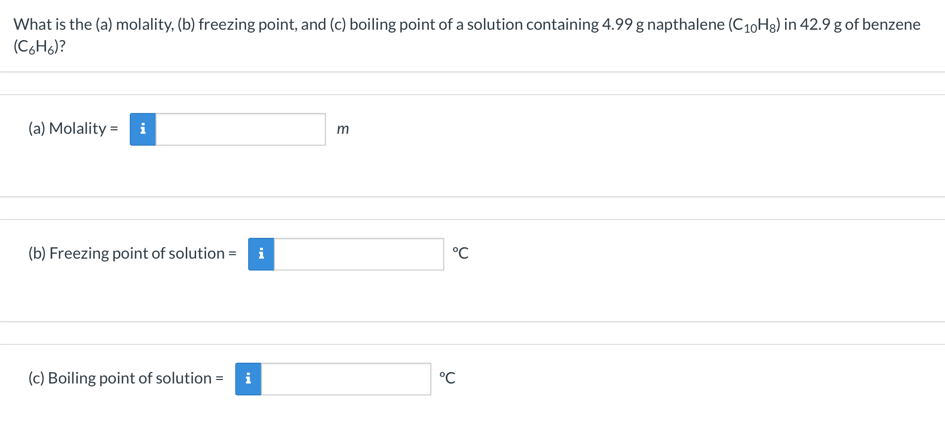 Solved a What is the (a) molality, (b) freezing point, and | Chegg.com
