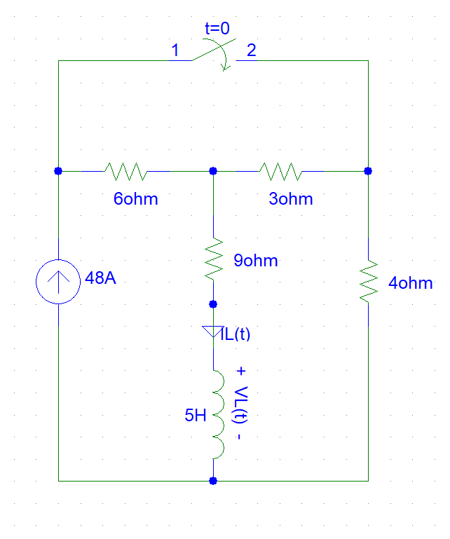 Solved The Switch Closes At T 0 ﻿find Il T ﻿and Vl T ﻿for