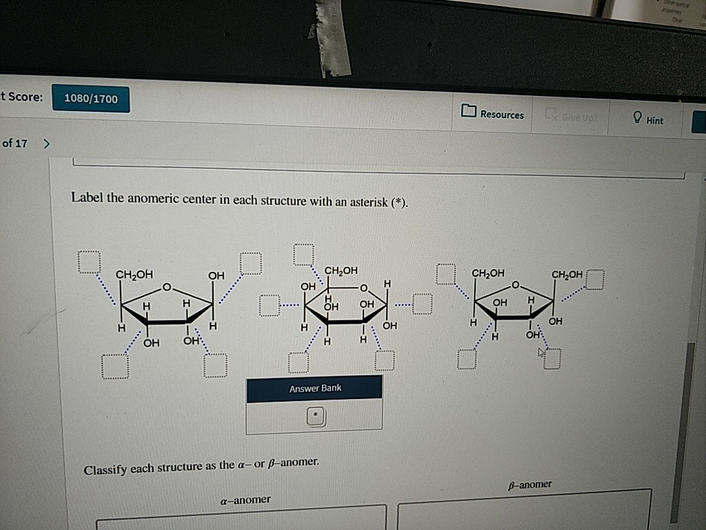 Solved Score: 1080/1700 Resources CGV Up Hint of 17 > Label | Chegg.com