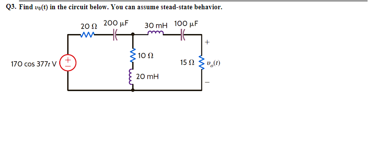 Solved Q3. Find v0(t) in the circuit below. You can assume | Chegg.com