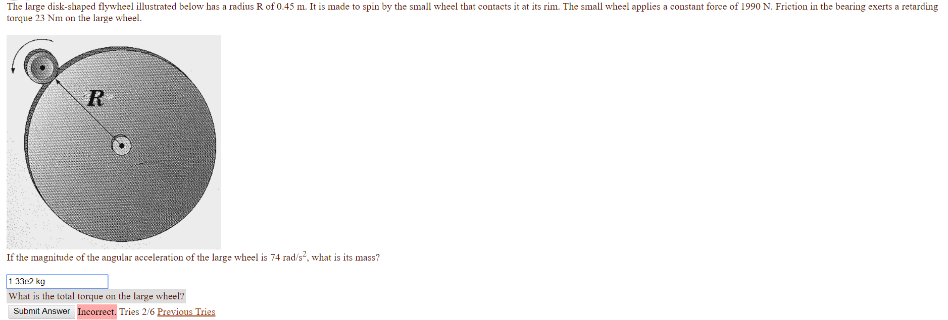 Solved The large disk-shaped flywheel illustrated below has | Chegg.com