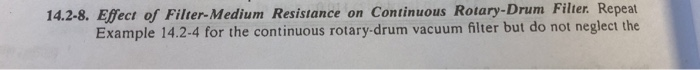 14.2-8. Effect of Filter-Medium Resistance on | Chegg.com