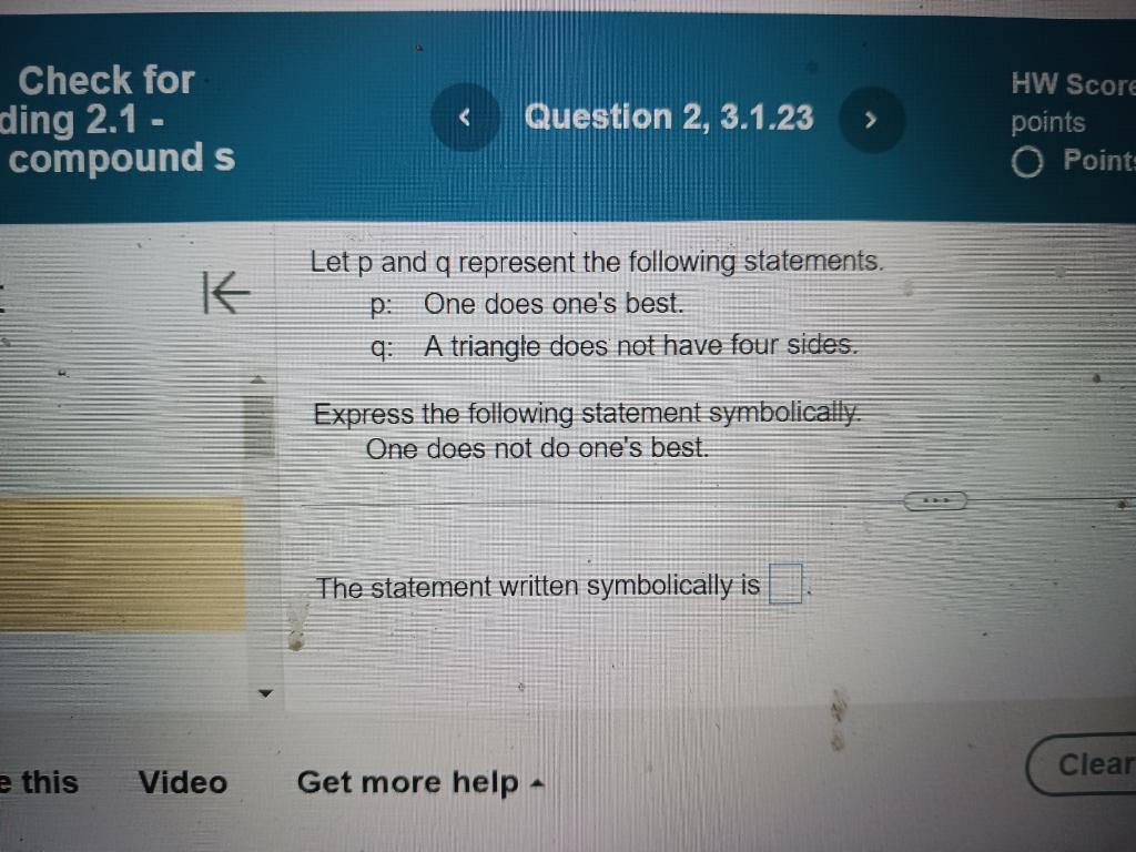 Solved Express the following statement symbolically. One | Chegg.com