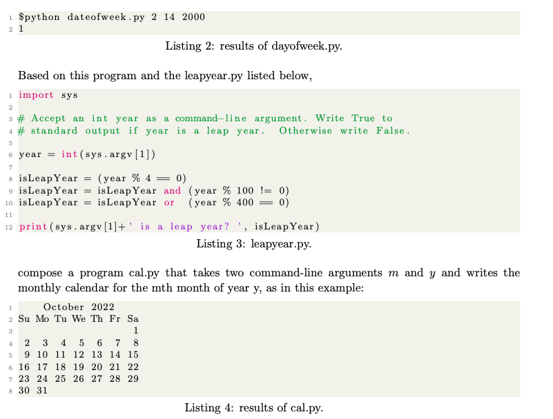 Solved Day Of The Week And Calendar Compose A Program That 
