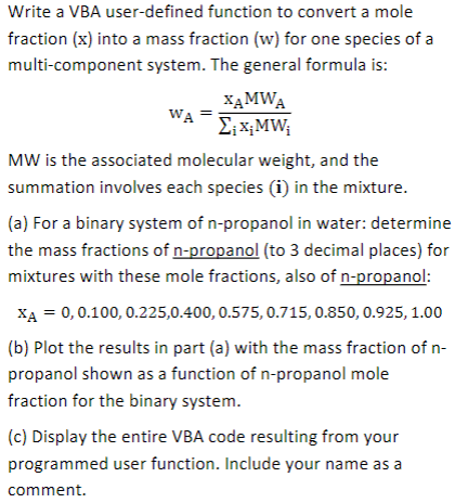 Solved Write a VBA user-defined function to convert a | Chegg.com