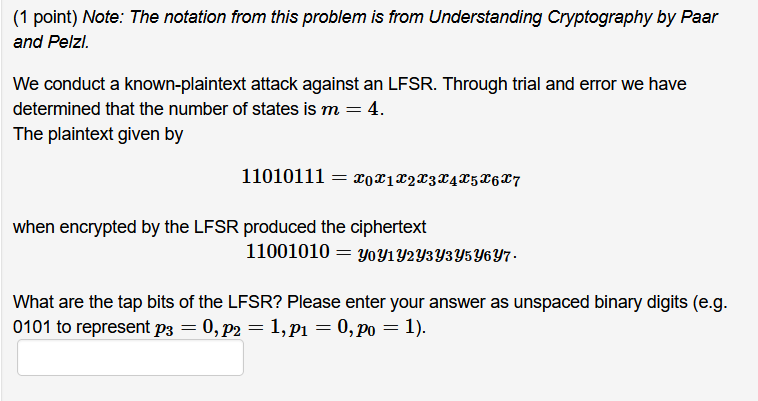 Solved (1 point) Note: The notation from this problem is | Chegg.com