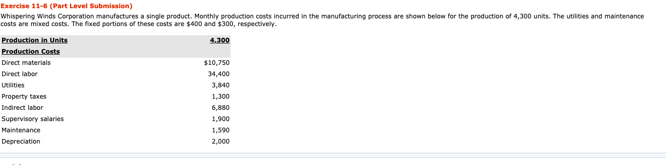 Solved Exercise 11-6 (Part Level Submission) Whispering | Chegg.com