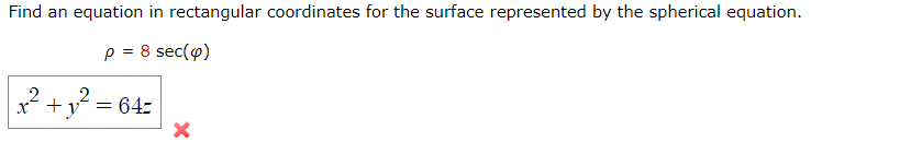 Solved Find an equation in rectangular coordinates for the | Chegg.com